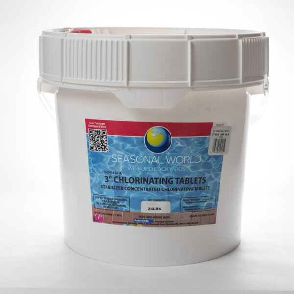 3″ Stabilized Chlorine Tablets – 24 lbs (55 Count) – Seasonal World